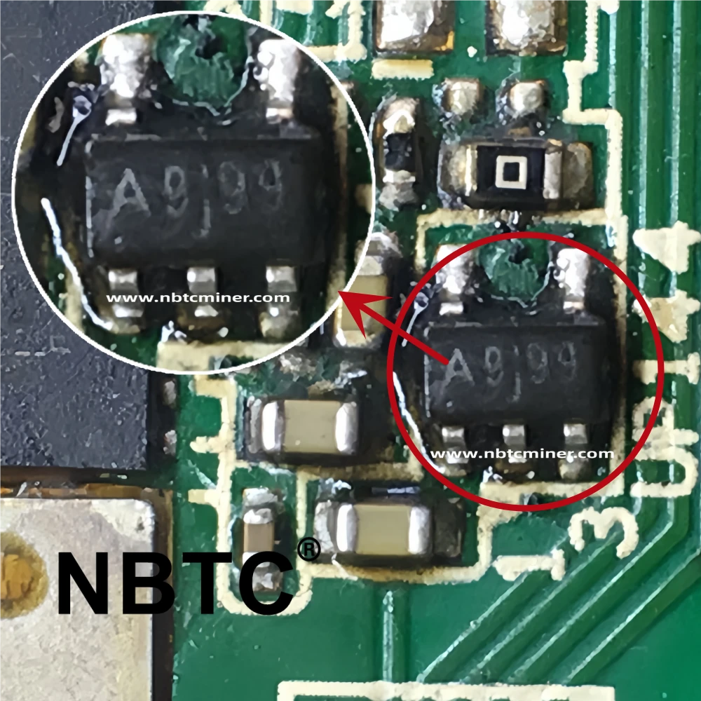 LDO marking A9j99 on whatsminer m20 hashboard - NBTC